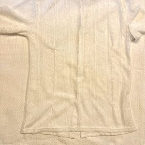 Shirts | White Mesh Net Yarn Shirt | Poshmark